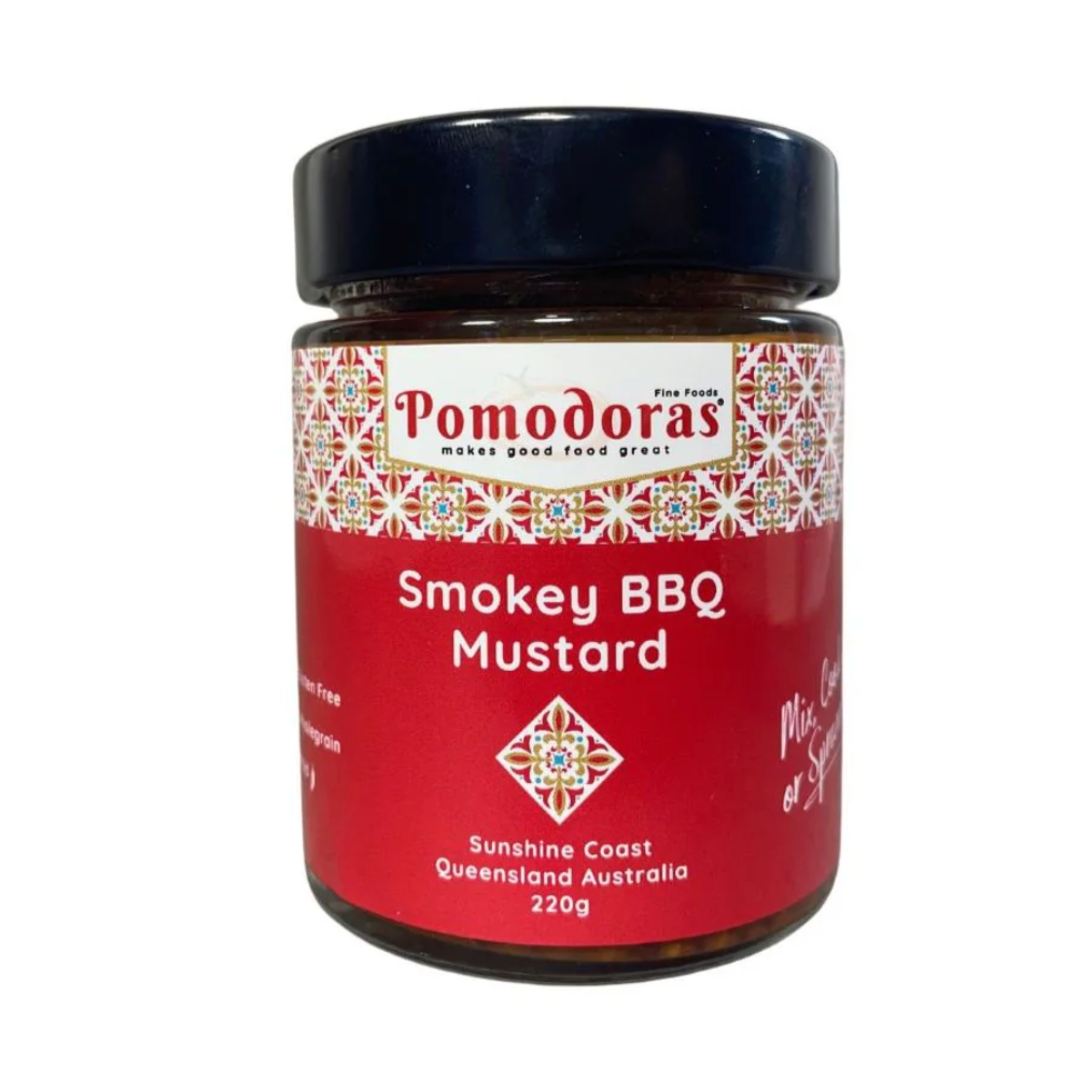 Pomodoras Smokey BBQ Mustard GF 220g – The Prickly Pineapple