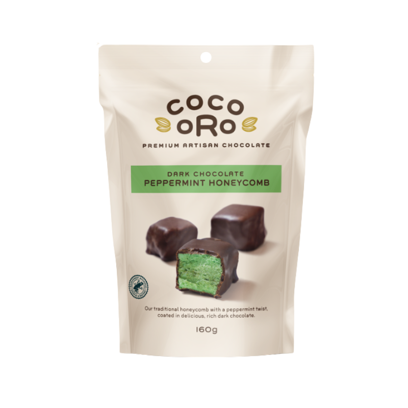 Coco Oro Dark Chocolate Peppermint Honeycomb 160g – The Prickly Pineapple