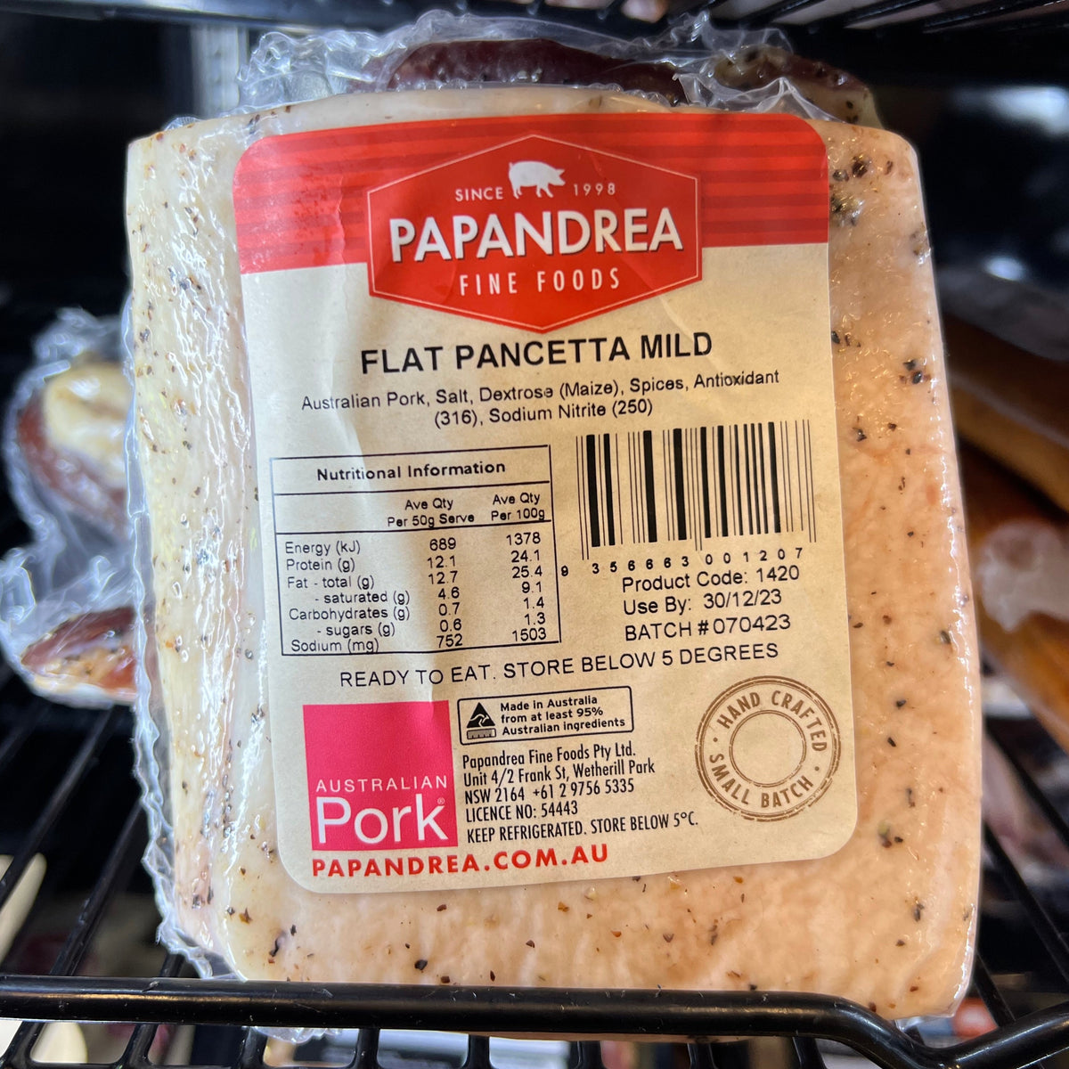 Papandrea Flat Pancetta Mild – The Prickly Pineapple